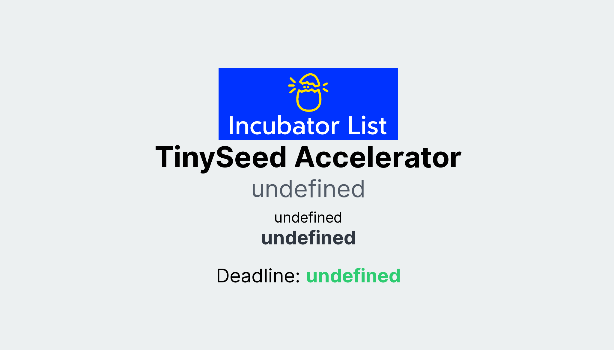 TinySeed Accelerator - Key Information